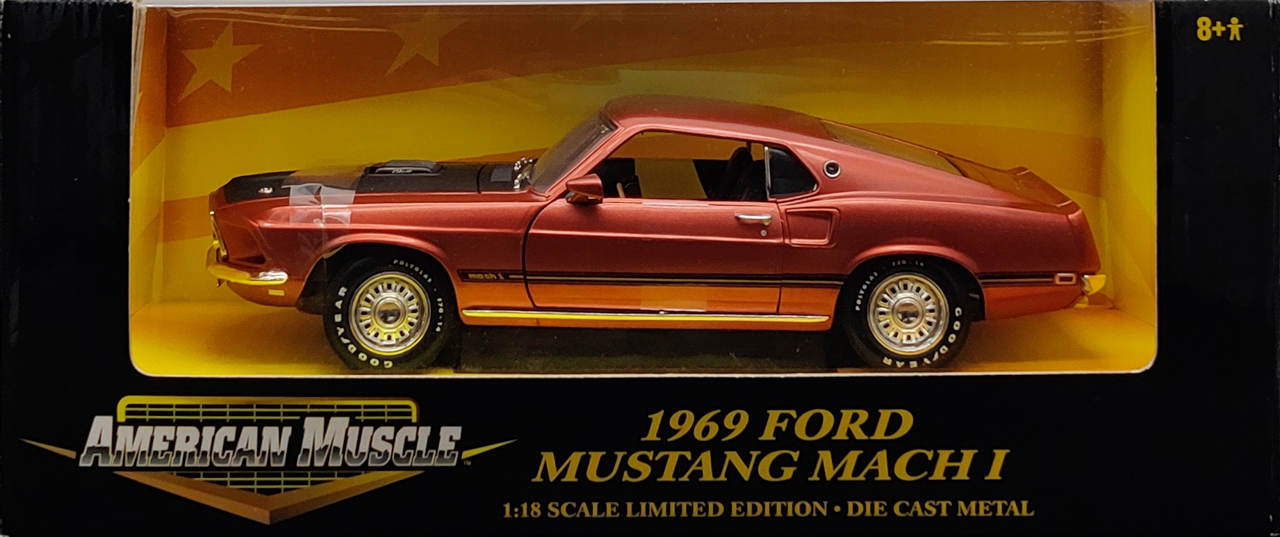 Ertl American Muscle 1/18 Scale 1969 Ford Mustang Mach I - Metallic ...