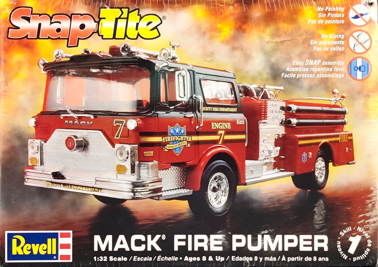 Revell (Monogram) Mack Fire Pumper Truck - 1/32 Scale - SnapTite ...