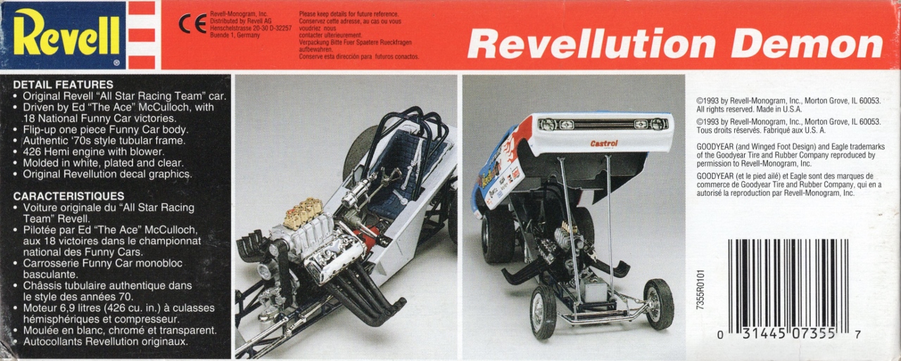 Revell Ed "The Ace" McCulloch "Revellution" Dodge Demon Funny Car (blue ...