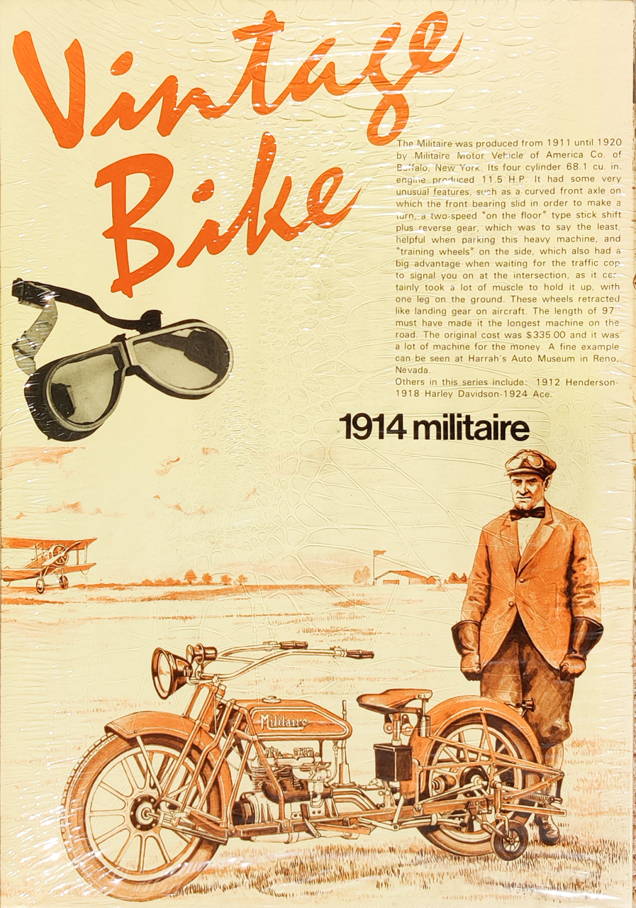 Aoshima "Vintage Bike Series" 1914 Militaire Motorcycle - 1/16 Scale - Spotlight Hobbies