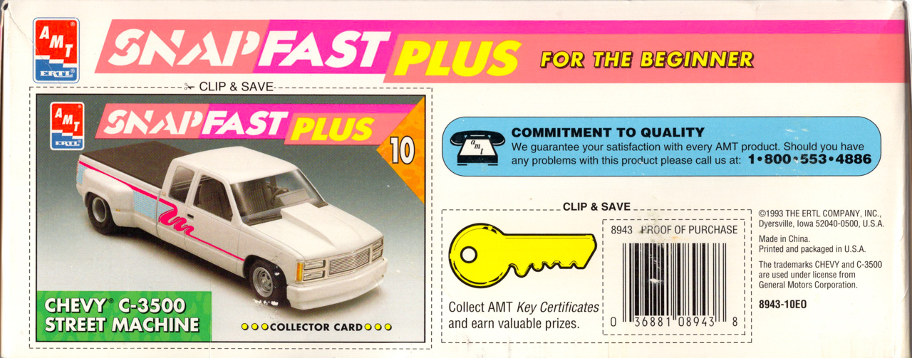 AMT 1993 Chevy C-3500 Extended Cab Dually Street Machine Pickup Truck ...