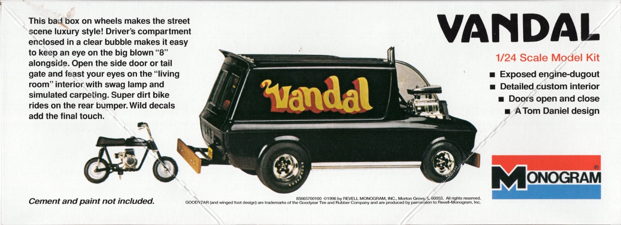 Monogram "Vandal" Tom Daniel Custom Van Show Rod with Mini Bike ...