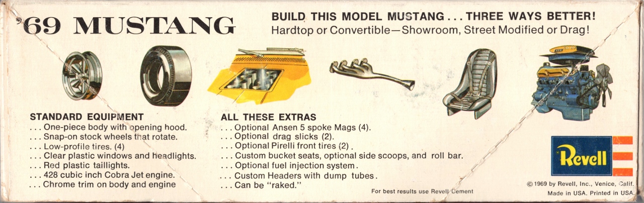 Revell 1969 Ford Mustang 428 Cobra Jet Hardtop or Convertible - Stock ...