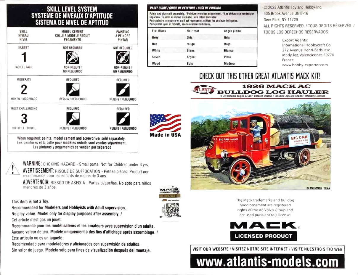 Atlantis (Monogram) 1926 Mack Bulldog "Ringling Bros" Stake Truck ...