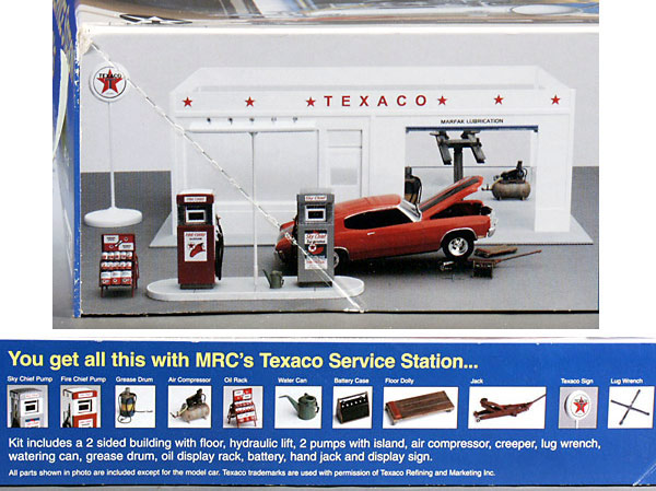 MRC 1960's Style Texaco Service Station with Tools and Accessories - 1/ ...