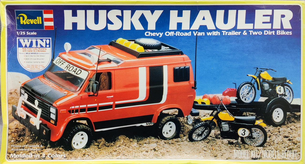 Revell "Husky Hauler" 1977 Chevy Off-Road Van and Two Husky Dirt Bikes ...
