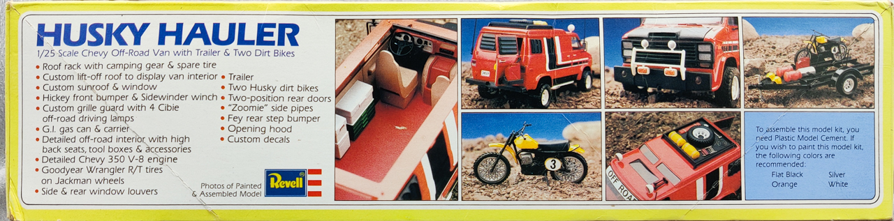 Revell "Husky Hauler" 1977 Chevy Off-Road Van and Two Husky Dirt Bikes ...