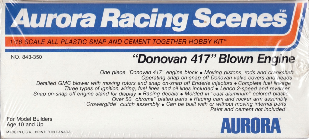 Aurora Racing Scenes "Donovan 417 Blown Engine" - 1/16 Scale ...