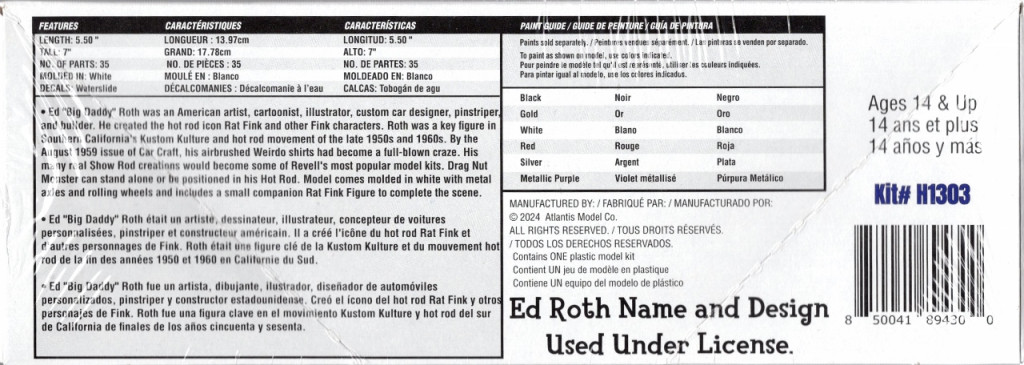 Atlantis (Revell) Ed "Big Daddy" Roth "Drag Nut" - Spotlight Hobbies