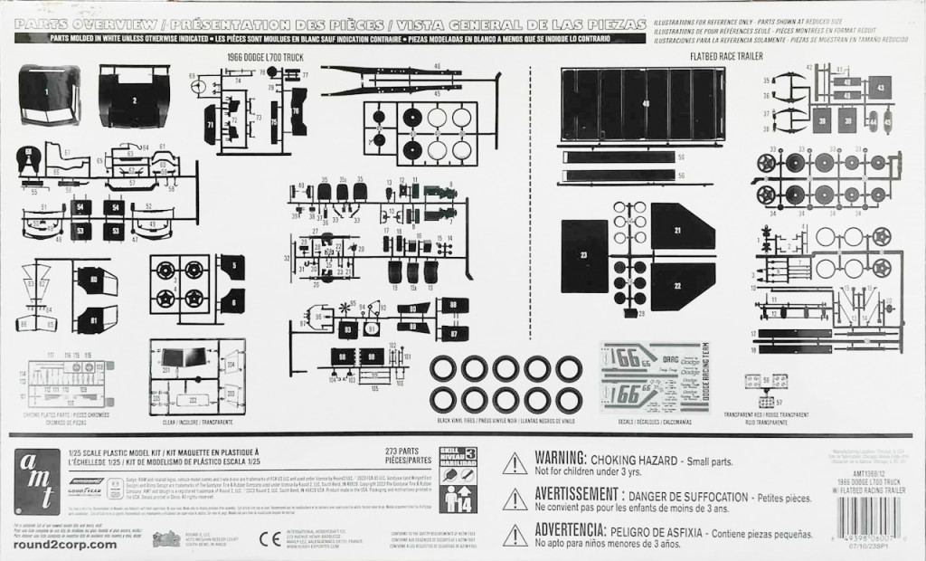 AMT Dodge L-700 Semi Tractor Truck Tilt Cab with Flatbed Racing Trailer ...