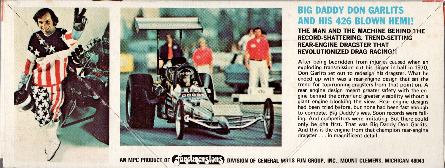 MPC Don Garlits and His Funny Car 426 Hemi Fuel Dragster Engine - 1/10 ...