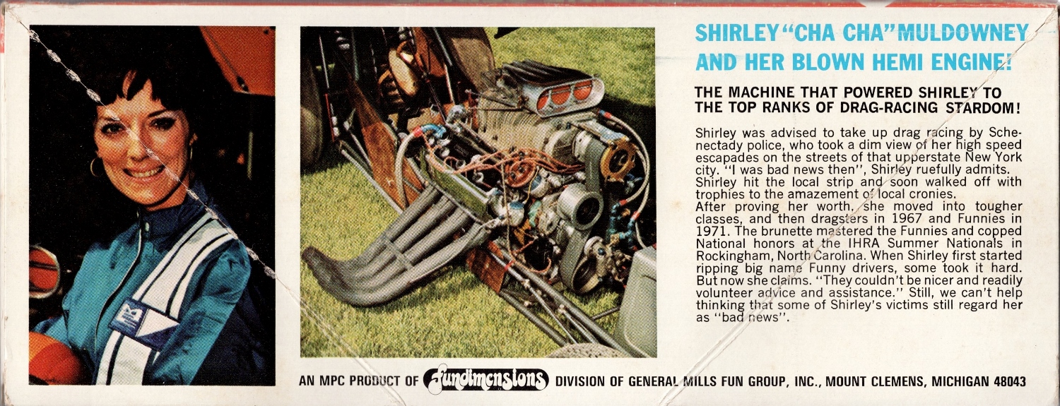 MPC Shirley "Cha Cha" Muldowney and Her Funny Car Plymouth Hemi Engine ...
