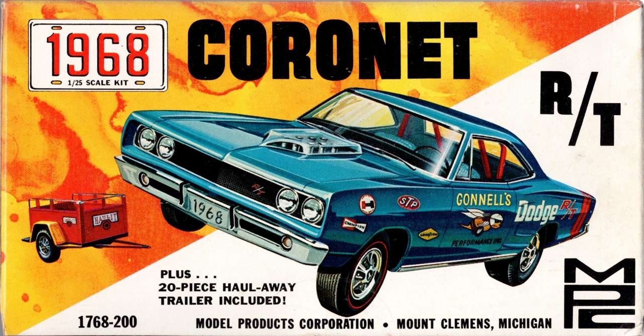 MPC 1968 Dodge Coronet R/T Hardtop with Utility Trailer - Stock, Custom ...