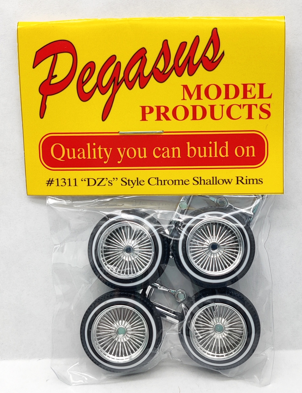 Pegasus 1/24 or 1/25 Scale "DZ's" Chrome Shallow Wheels with Tires Set ...