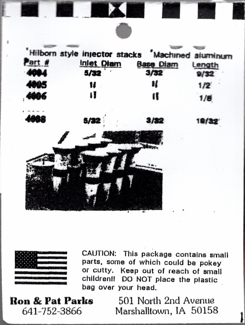 Parts By Parks Machined Aluminum Injector Stacks - 7.1" - Spotlight Hobbies