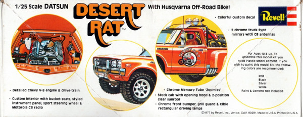Revell "Desert Rat" 1975 Datsun "Stepside" Pickup Truck with 400cc ...