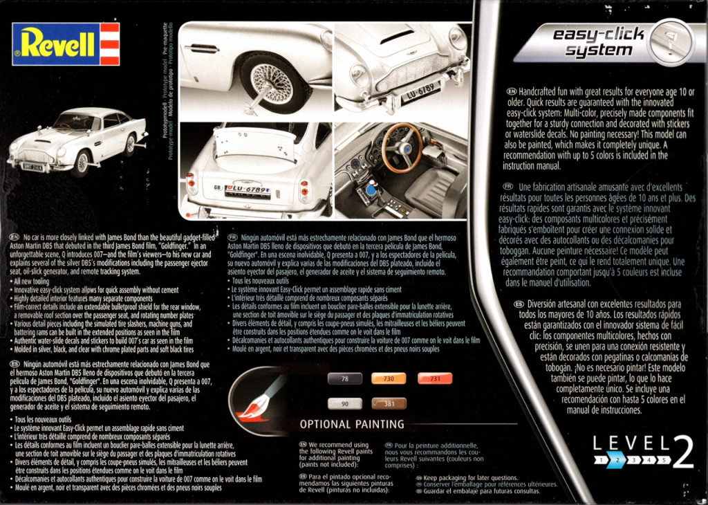 Revell James Bond "007 Goldfinger" Aston Martin DB5 - Easy Click System - Spotlight Hobbies