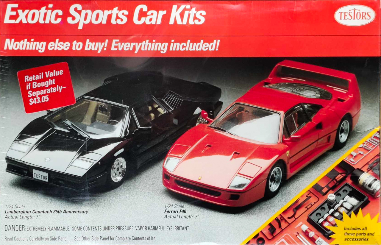 Testors Lamborghini Countach 25th Anniversary and Ferrari F40 ...