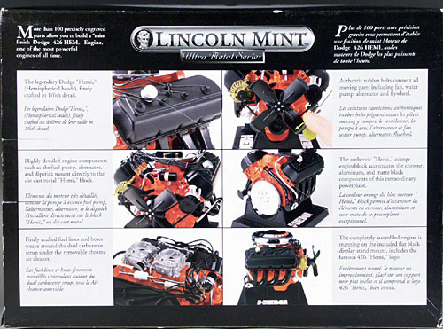 Testors Lincoln Mint Dodge 426 HEMI Engine Kit - 1/6th Scale ...
