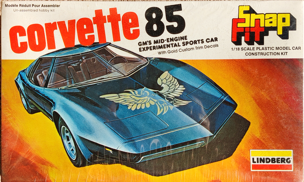 Lindberg Chevy Corvette Mid-Engine Concept Car - 1/18 Scale - Snap Fit ...