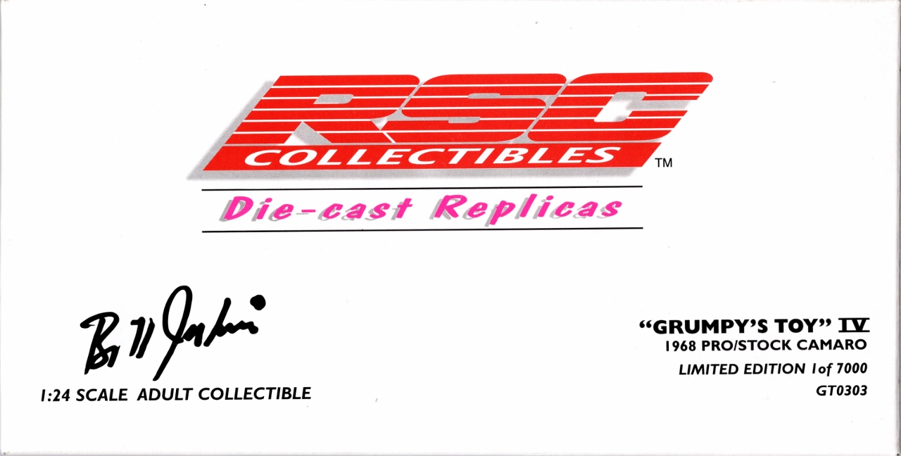 RSC Collectibles Bill Jenkins "Grumpy's Toy IV" 1968 Chevy Camaro Pro ...
