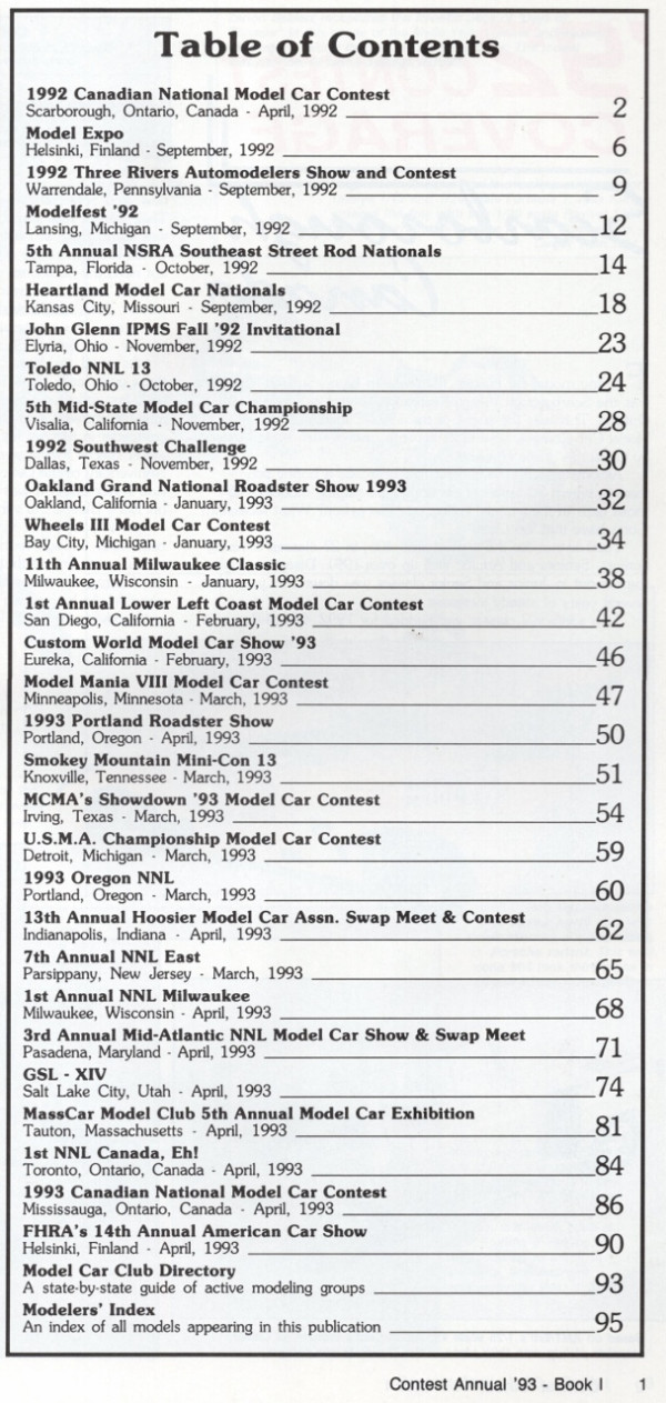 Scale Auto Contest Annual 1993 - Book 1 - Uncirculated - Spotlight Hobbies