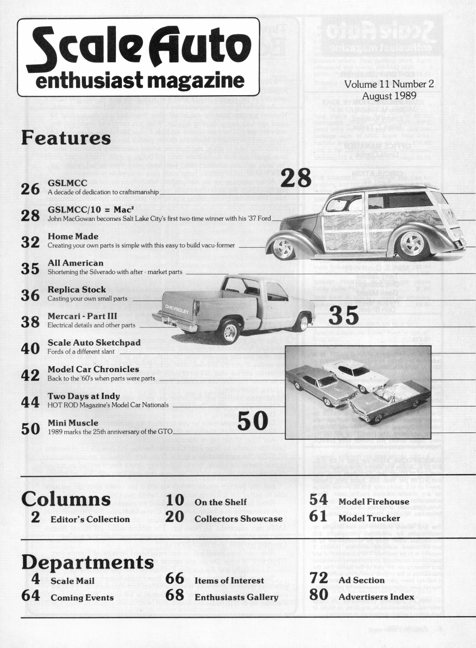 Scale Auto enthusiast Magazine - August 1989 - Issue #62 - Uncirculated ...