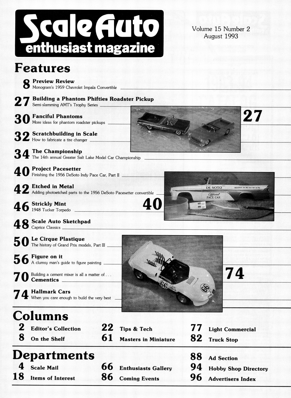 Scale Auto enthusiast Magazine - August 1993 - Issue #86 - Uncirculated ...