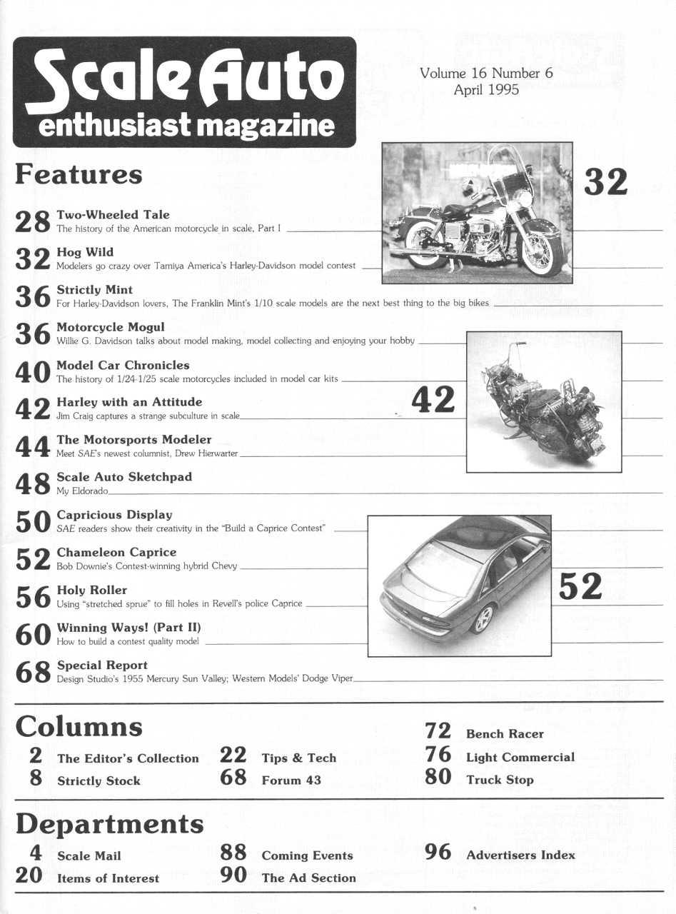 Scale Auto enthusiast Magazine - April 1995 - Issue #96 - Uncirculated ...