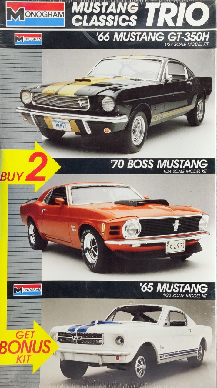 Monogram "Mustang Classics Trio" 1966 Ford Mustang GT-350H, 1970 Ford ...