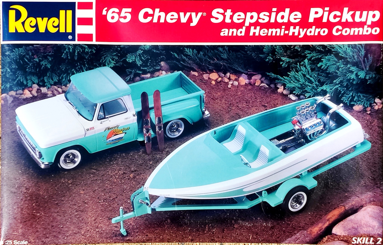 Revell 1965 Chevy Stepside Pickup Truck with Hemi Hydro Boat and ...