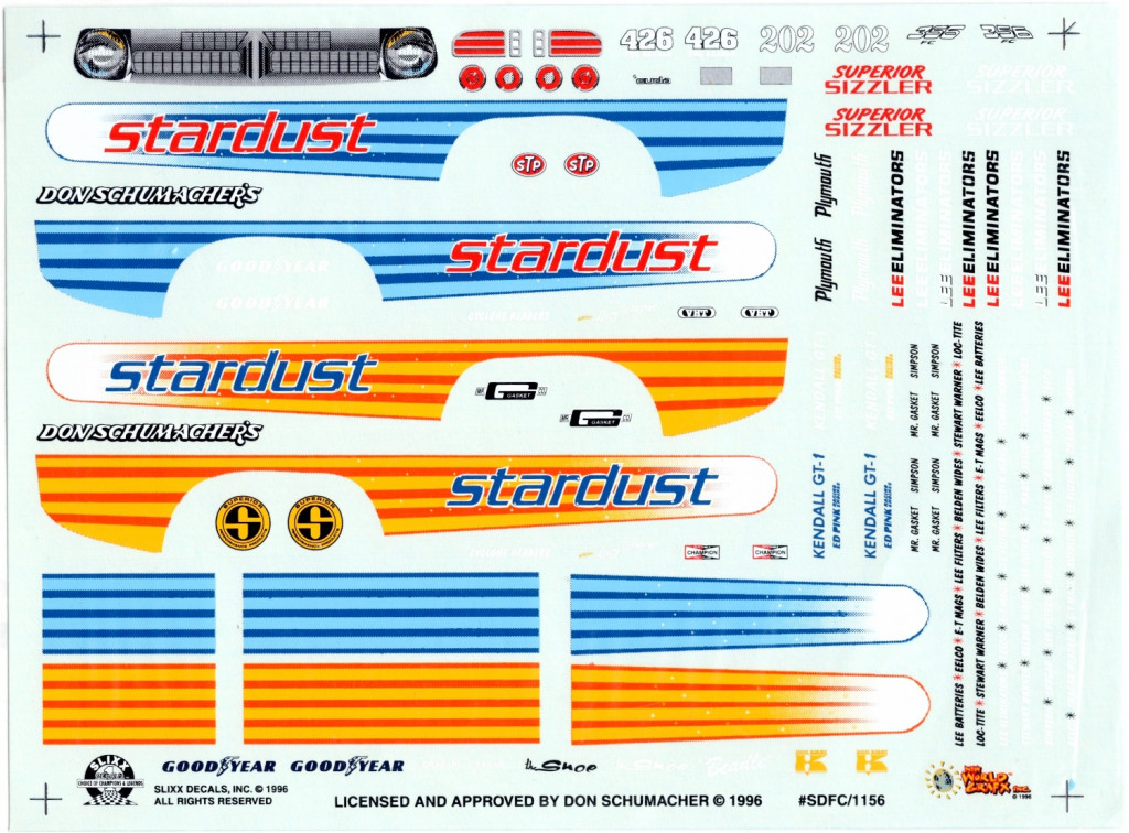 Slixx Decals "stardust" 1973 Plymouth Cuda Funny Car - Spotlight Hobbies