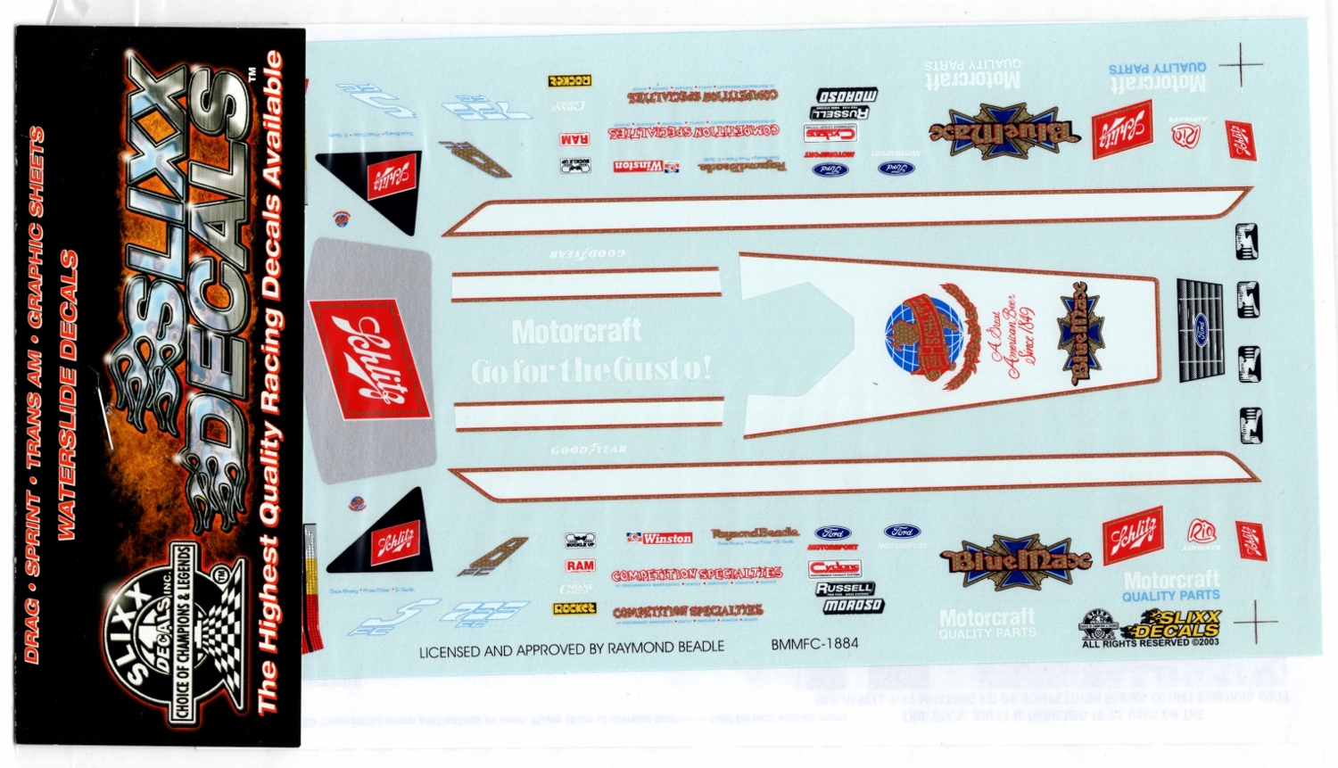 Slixx Decals "Schlitz" Ford Mustang Funny Car - Spotlight Hobbies