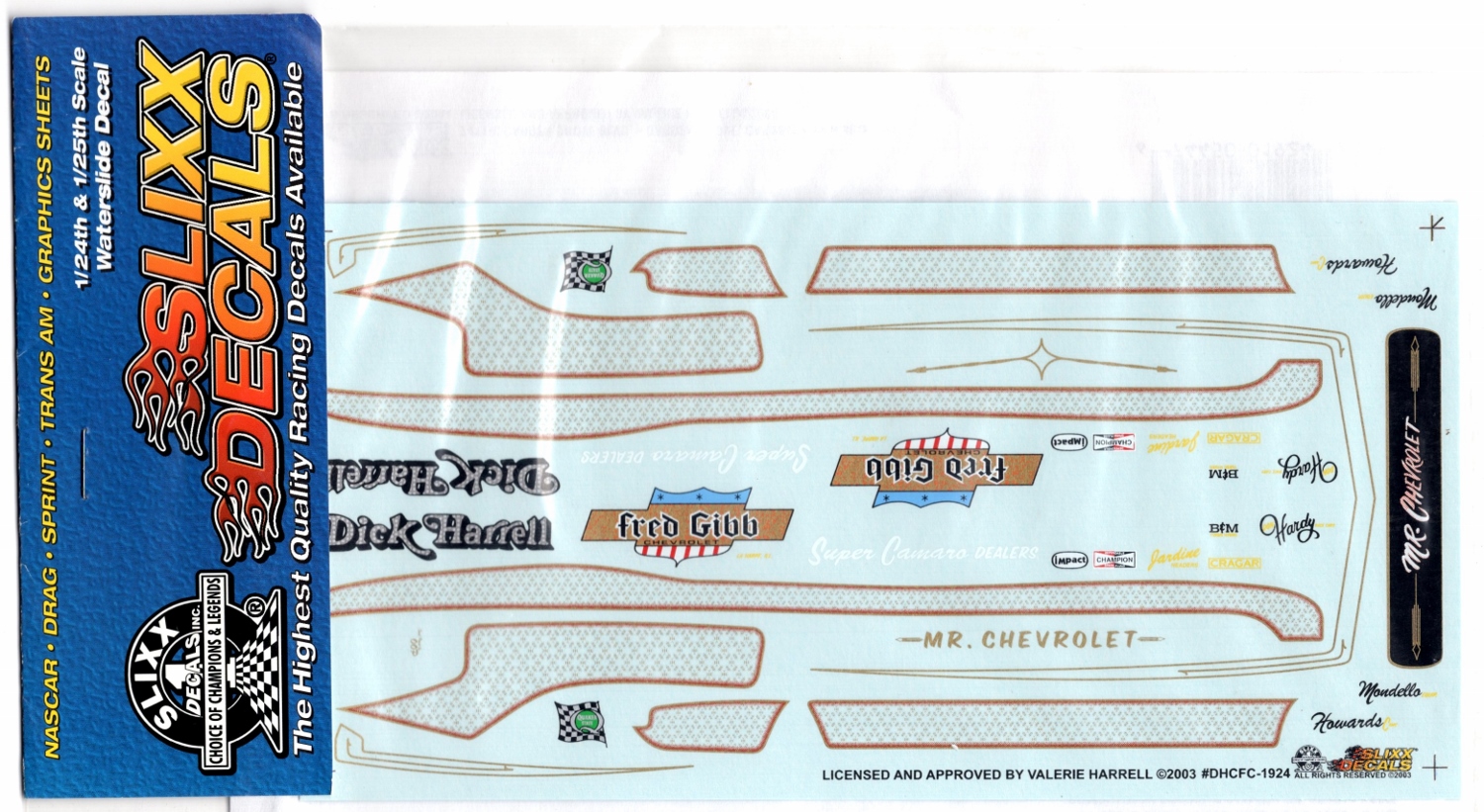 Slixx Decals "Fred Gibb" 1969 Chevy Camaro Funny Car - Spotlight Hobbies