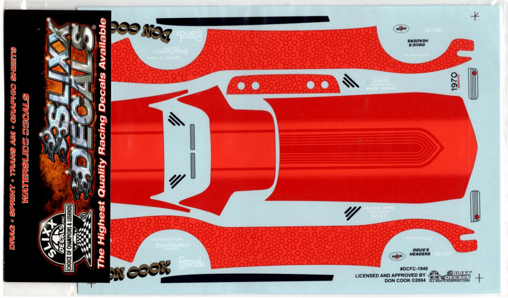 Slixx Decals "Don Cook" 1970 Chevy Corvette Funny Car - Spotlight Hobbies