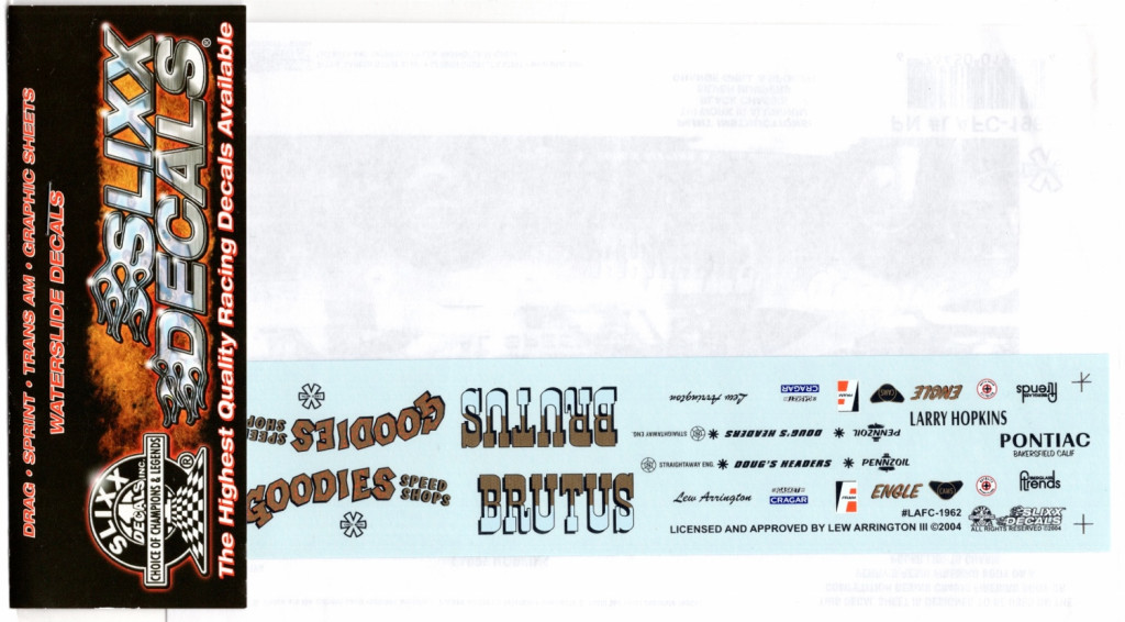 Slixx Decals "Brutus" Pontiac Firebird Funny Car - Spotlight Hobbies