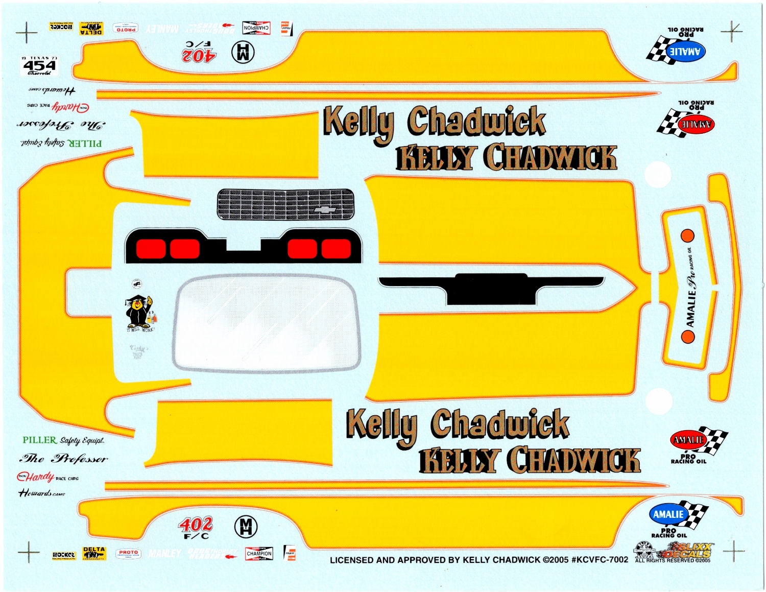 Slixx Decals "Kelly Chadwick" Chevy Vega Funny Car - Spotlight Hobbies