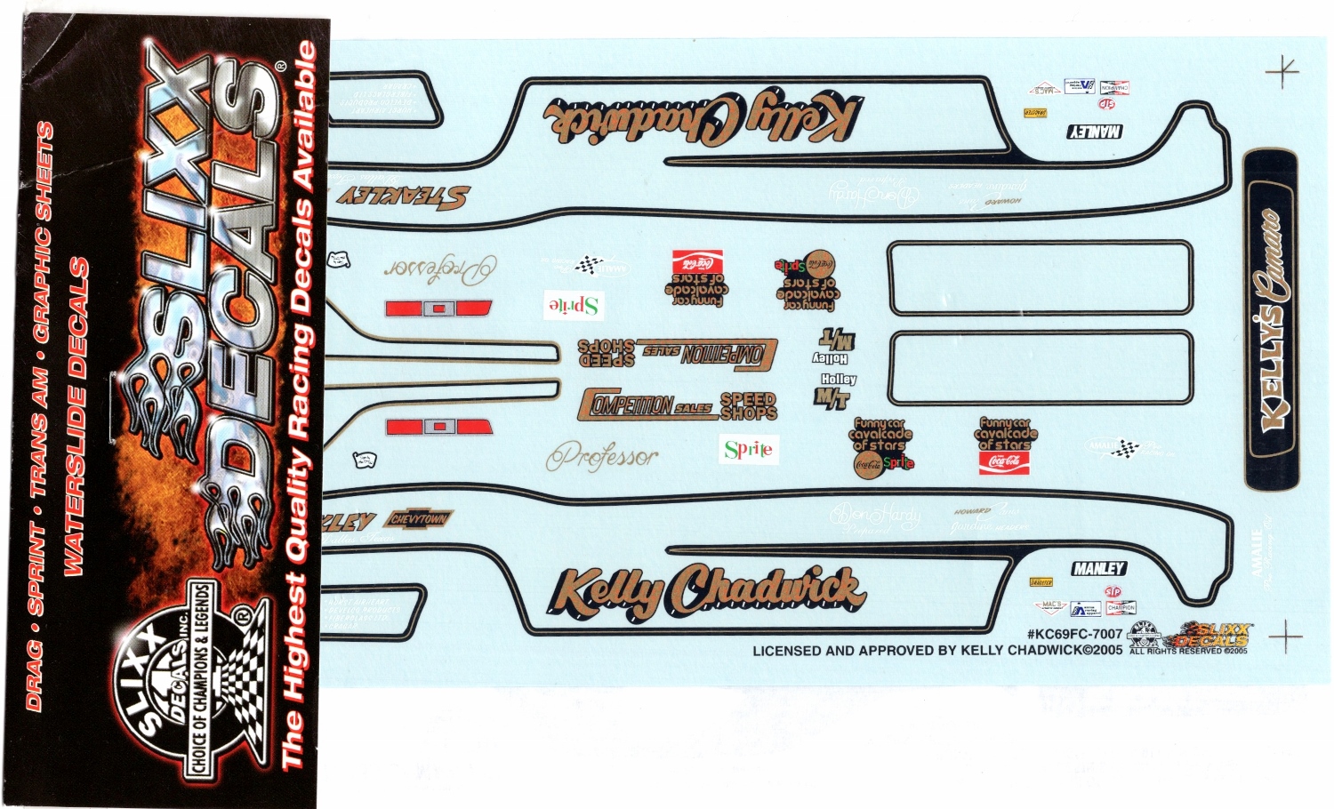 Slixx Decals "Kelly Chadwick" 1969 Chevy Camaro Funny Car - Spotlight ...