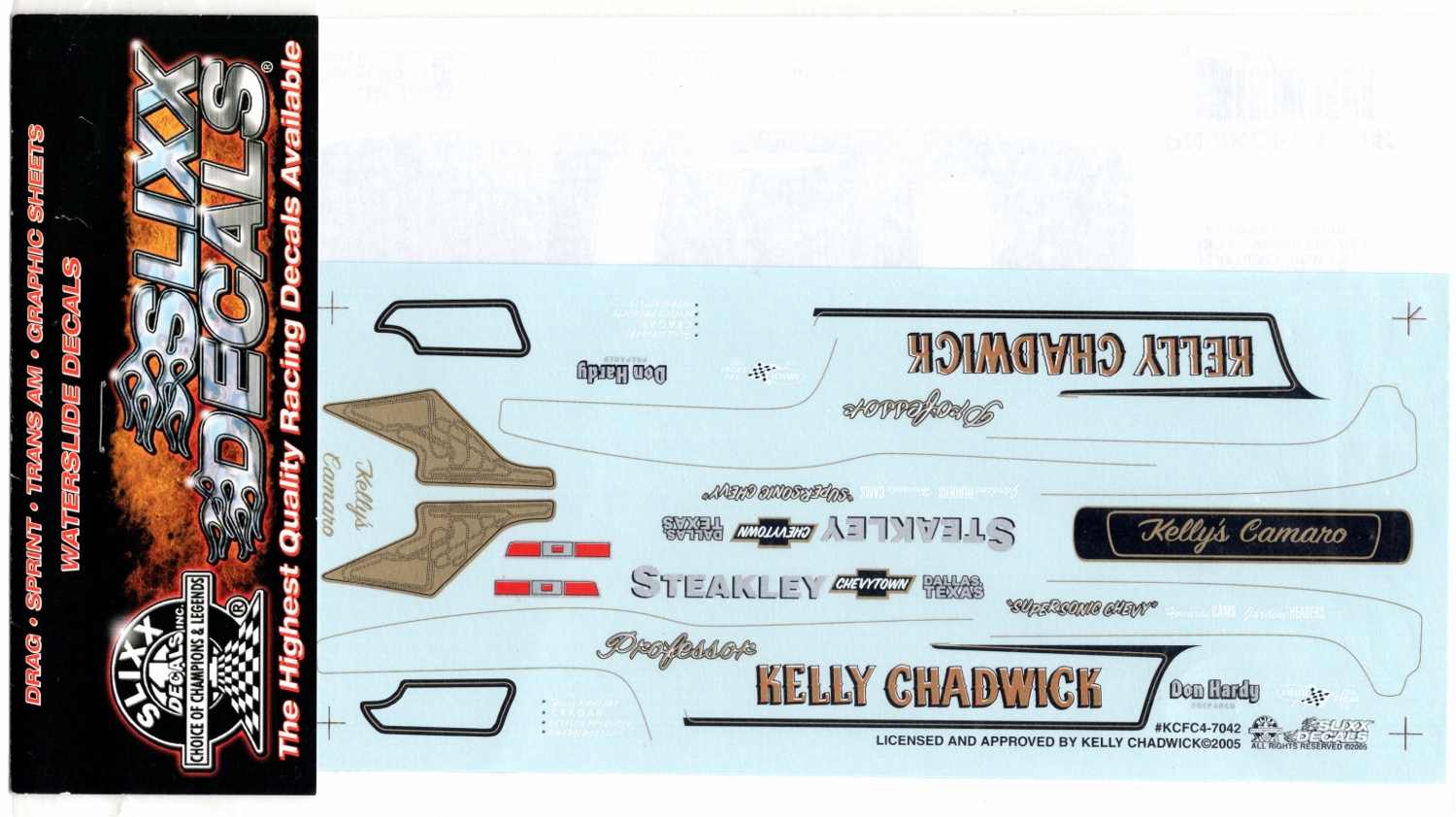 Slixx Decals "Kelly Chadwick" 1969 Chevy Camaro Funny Car - Spotlight ...