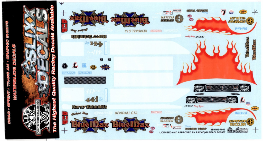 Slixx Decals "Blue Max" 1972 & 1973 Ford Mustang Funny Car - Spotlight ...