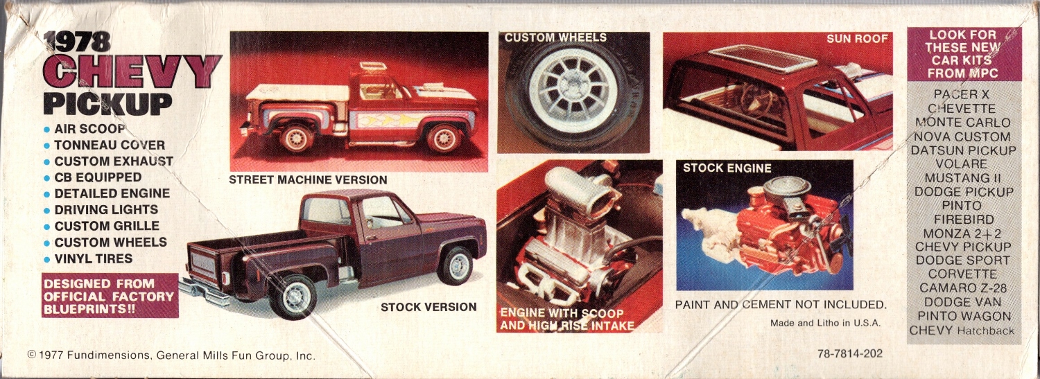MPC 1978 Chevy Stepside Pickup Truck - Spotlight Hobbies