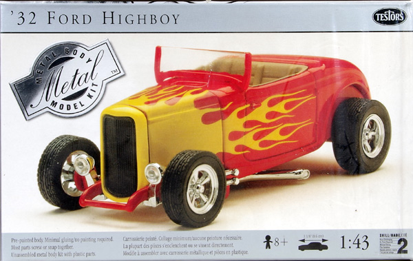 Testors 1932 Ford Roadster Highboy - Pre-painted Metal Body - 1/43 ...