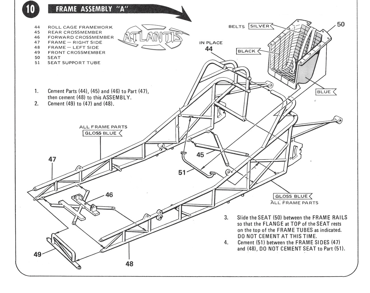 Atlantis (Revell) Funny Car Frame Assembly - 1/16 Scale - Spotlight Hobbies