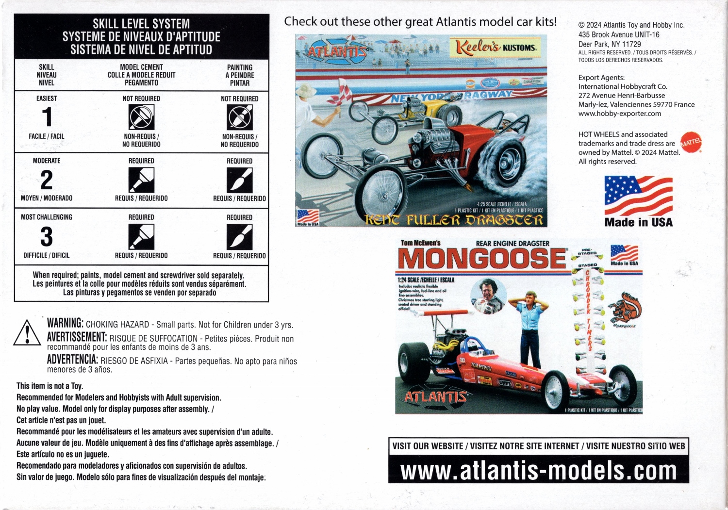 Atlantis (Monogram) Don "Snake" Prudhomme's "AA" Fuel Rail Front Engine ...