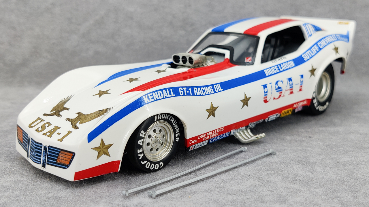 Monogram/Resin Bruce Larson “USA-1” Chevy Corvette Funny Car Built Kit ...