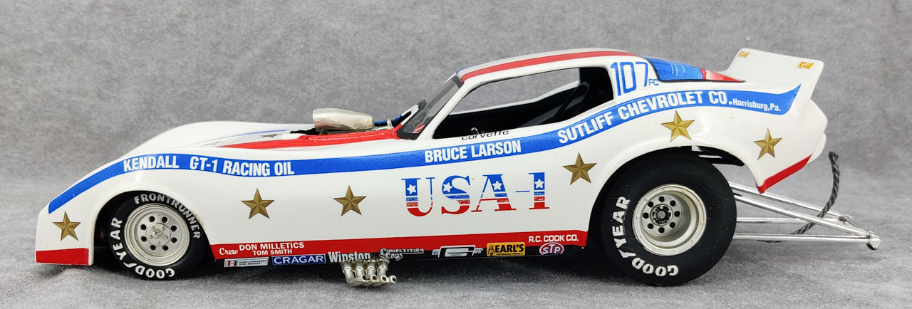 Monogram/Resin Bruce Larson “USA-1” Chevy Corvette Funny Car Built Kit ...