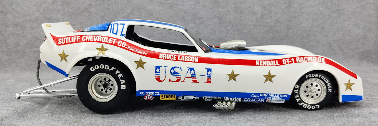 Monogram/Resin Bruce Larson “USA-1” Chevy Corvette Funny Car Built Kit ...