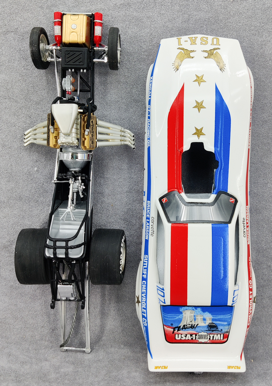 Monogram/Resin Bruce Larson “USA-1” Chevy Corvette Funny Car Built Kit ...