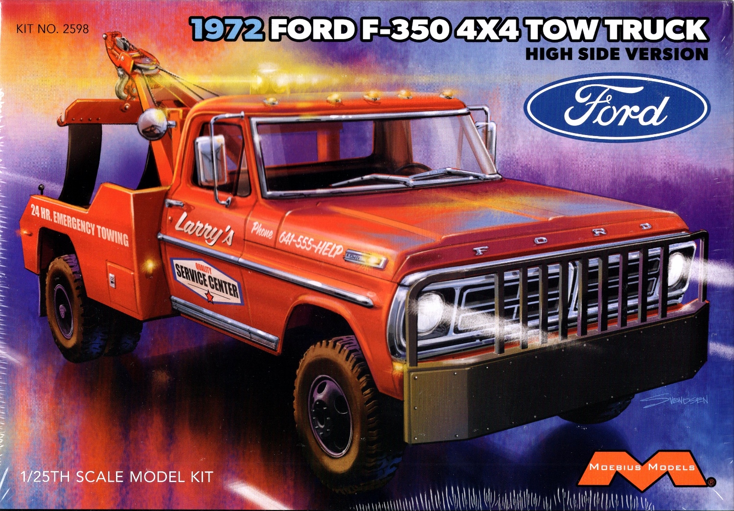 Moebius 1972 Ford F-350 4x4 High Side Wrecker Tow Truck - Spotlight Hobbies