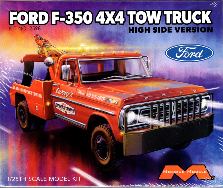 Moebius 1972 Ford F-350 4x4 High Side Wrecker Tow Truck - Spotlight Hobbies